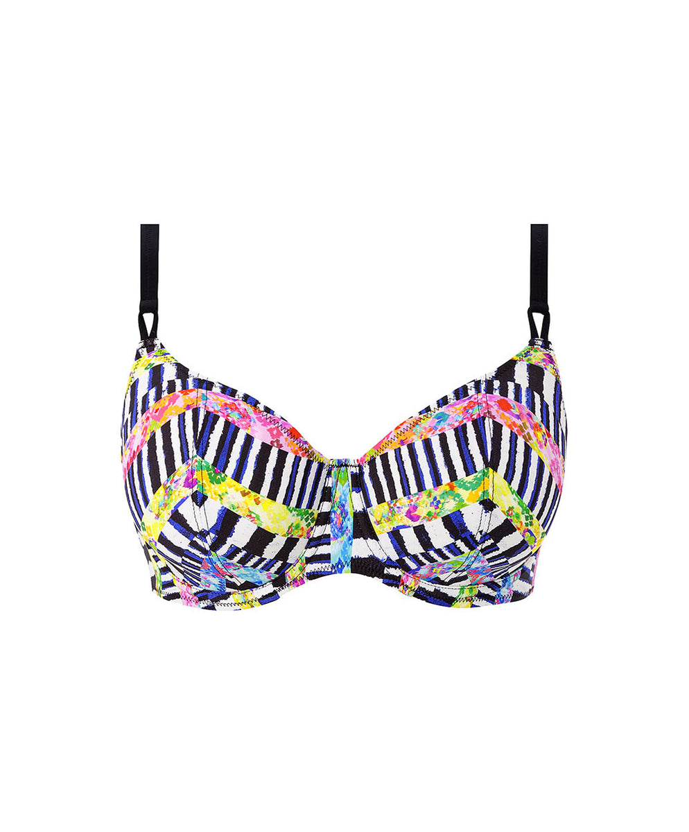 Freya swim Electro rave Plus Size Plunge Neckline Swim Bra Multicolour ...