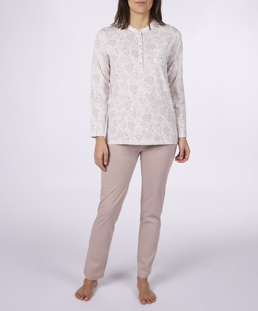Pyjama long ensemble IRIS PY coloris cappuccino Canat AH25-CA-IRIS-PY ...